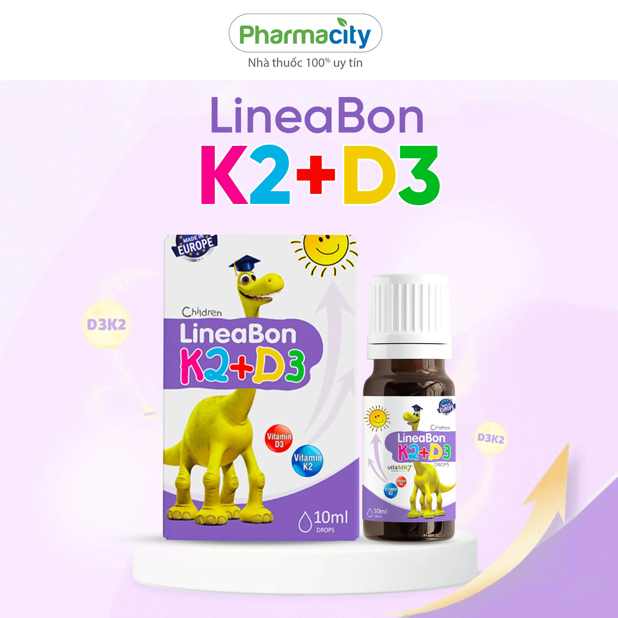 Thực phẩm bảo vệ sức khỏe LineaBon K2 + D3 (Chai 10ml)