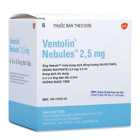 Ventolin Nebules 2.5mg (6 vỉ x 5 ống)