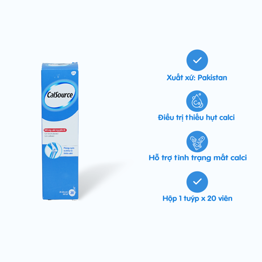 CalSource 500mg (Hộp 1 tuýp x 20 viên)