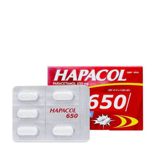 Hapacol 650mg (Hộp 10 vỉ x 5 viên)