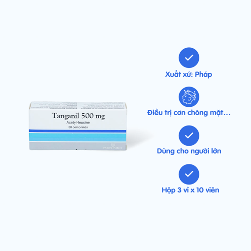 Tanganil 500mg (3 vỉ x 10 viên)