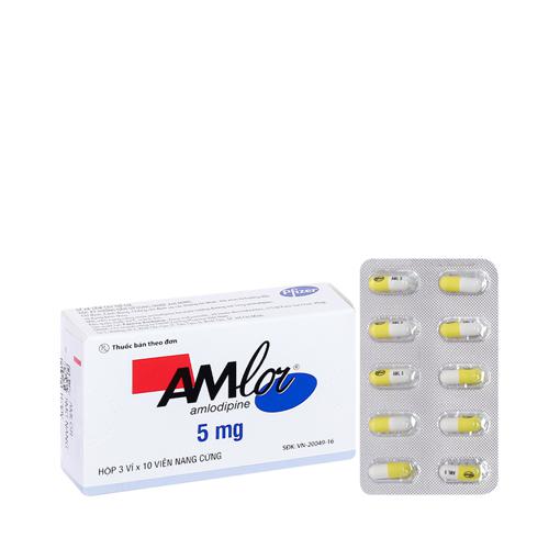 Amlor Amlodipine 5mg (Hộp 30 viên)