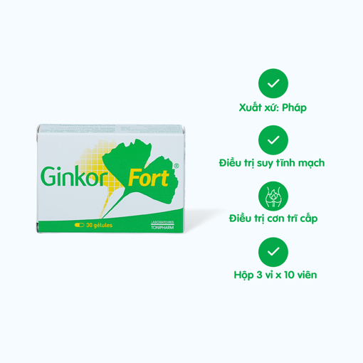 Ginkor Fort Cap (Hộp 3 vỉ x 10 viên)