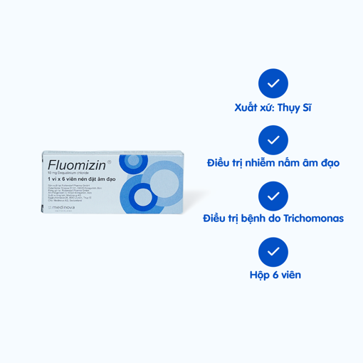 Fluomizin 10mg (1 vỉ x 6 viên/hộp)