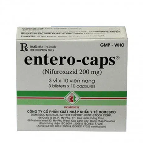 Entero-caps 200mg (Hộp 3 vỉ x 10 viên)