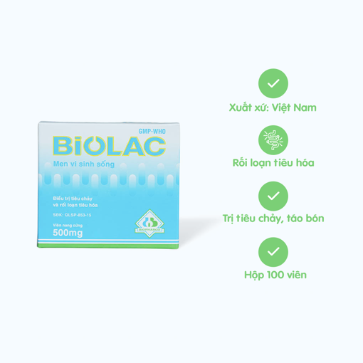 Biolac 500mg (100 viên/hộp)