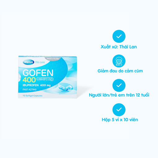 Gofen 400mg (Hộp 5 vỉ x 10 viên)