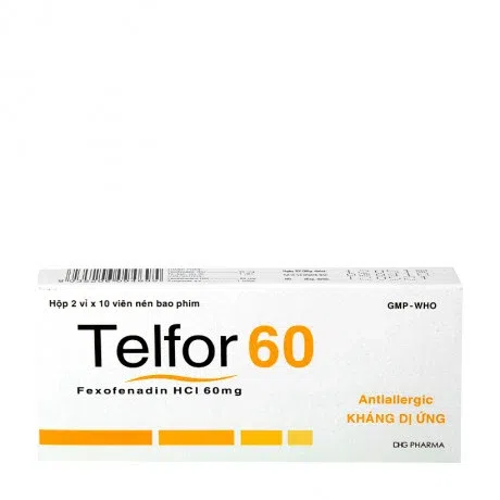 Telfor 60mg (Hộp 2 vỉ x 10 viên)