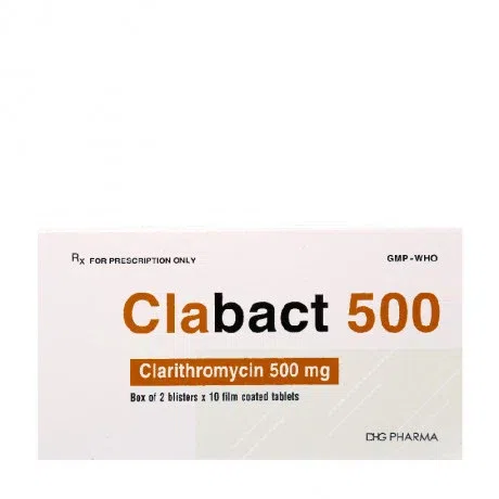Clabact 500mg (Hộp 2 vỉ x 10 viên)