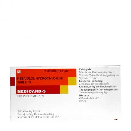 Nebicard 5mg (5 vỉ x 10 viên/hộp)