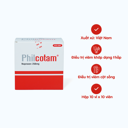 Philcotam 250mg (Hộp 10 vỉ x 10 viên)