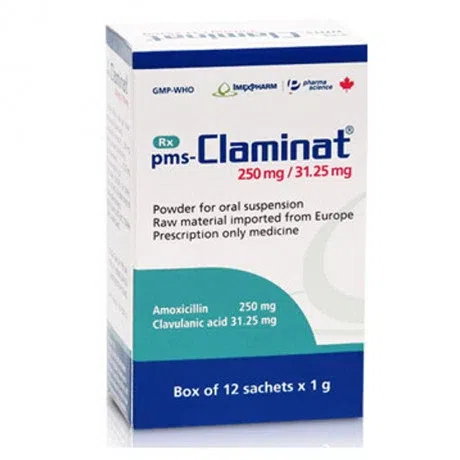 Claminat 250mg/62.5mg (Hộp 12 gói x 1g)