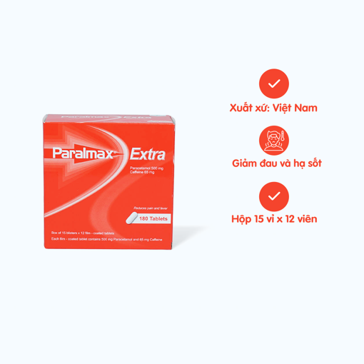 Paralmax Extra (Hộp 15 vỉ x 12 viên)