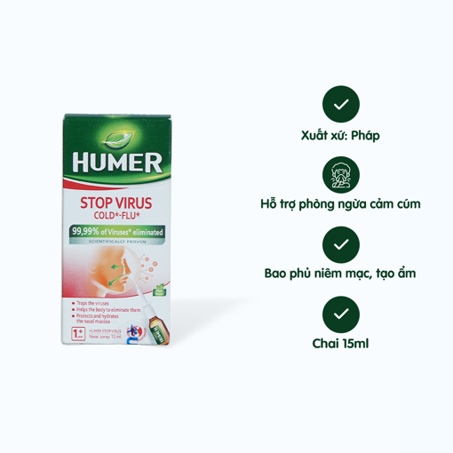 Dung dịch xịt mũi Humer Stop Virus (15ml)