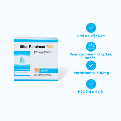 Effer-Paralmax 500 (Hộp 5 vỉ x 4 viên)