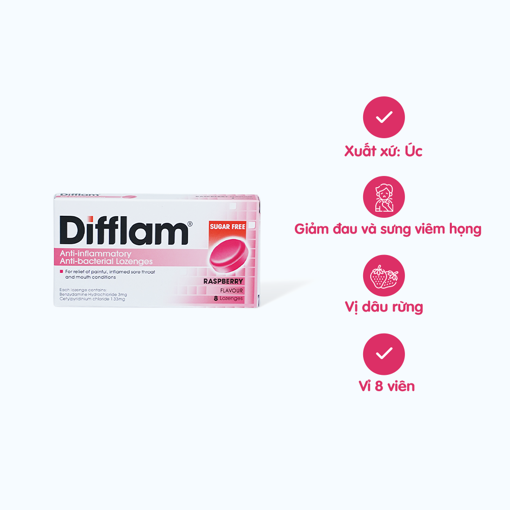 Difflam Lozenges (Raspberry)