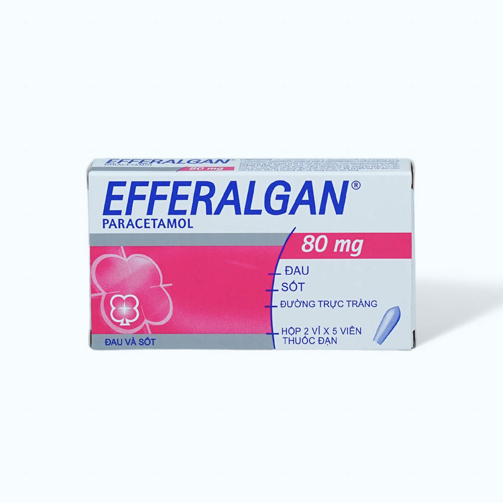 Viên đặt trực tràng Efferalgan 80mg giảm đau từ nhẹ đến vừa và hạ sốt ...