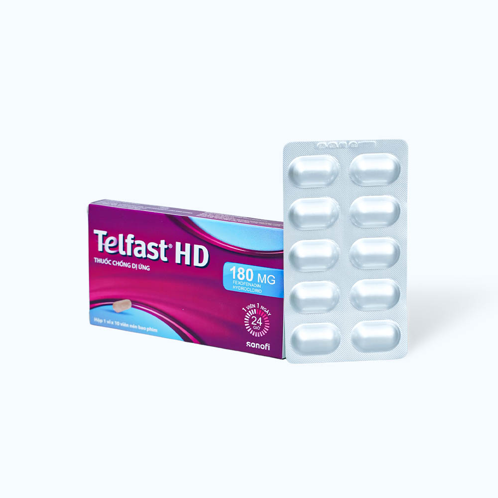 Telfast HD 180mg (1 vỉ x 10 viên/hộp)