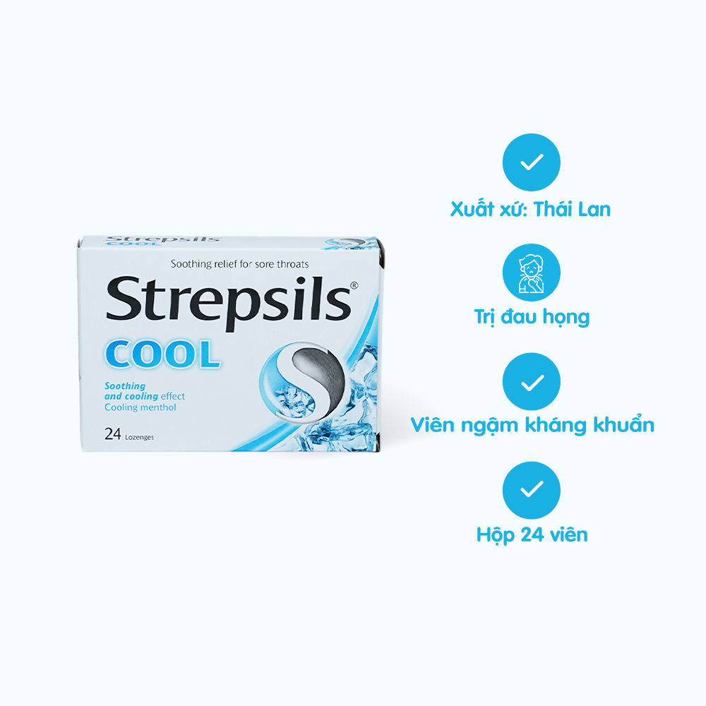 Strepsils Cool (24 viên/hộp)