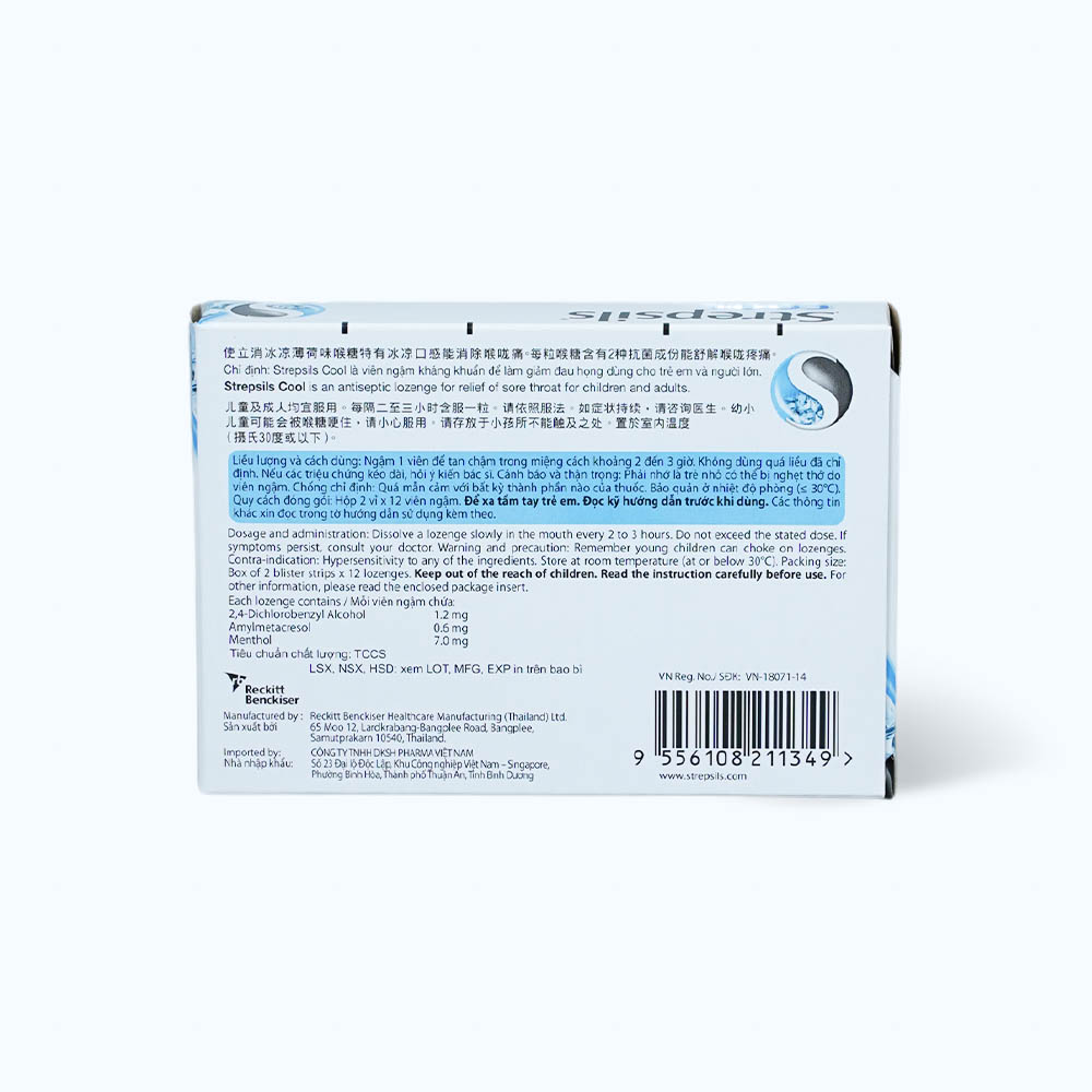 Strepsils Cool (24 viên/hộp)