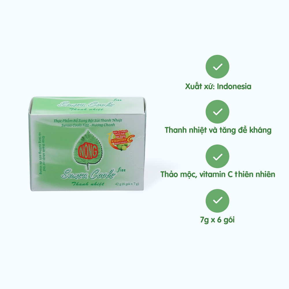 Bột sủi thanh nhiệt Sensa Cools (6 gói/hộp)