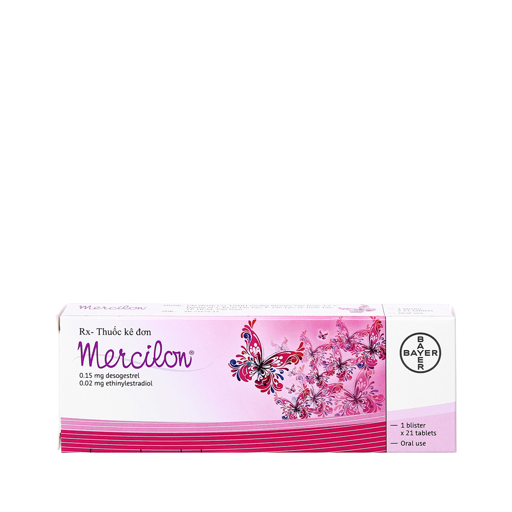 Viên nén Mercilon 0,15mg/0,02mg thuốc tránh thai hàng ngày (1 vỉ x 21 viên)