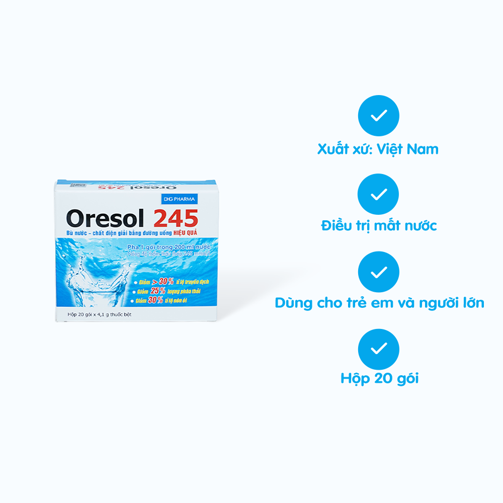 Oresol 245 (Hộp 20 gói)