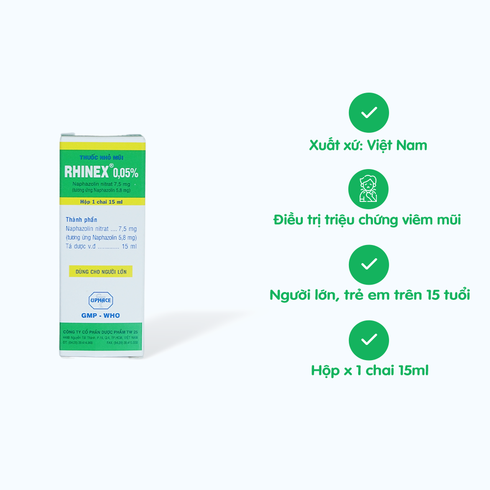 Rhinex 0.05% 15ml (Hộp 1 lọ)