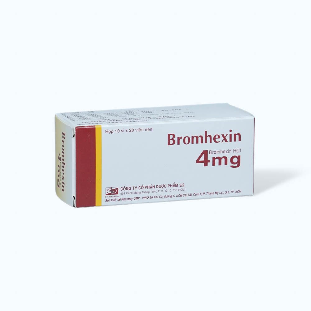 Bromhexin 4mg (10 vỉ x 20 viên/hộp)
