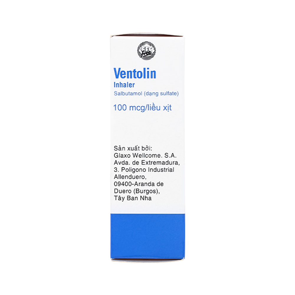 Ventolin 100mcg (hộp 1 bình xịt bình 200 liều)