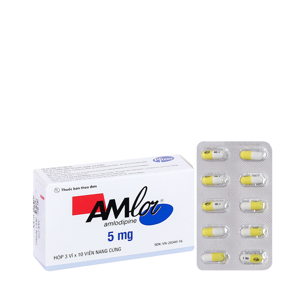Amlor Amlodipine 5mg (Hộp 30 viên)