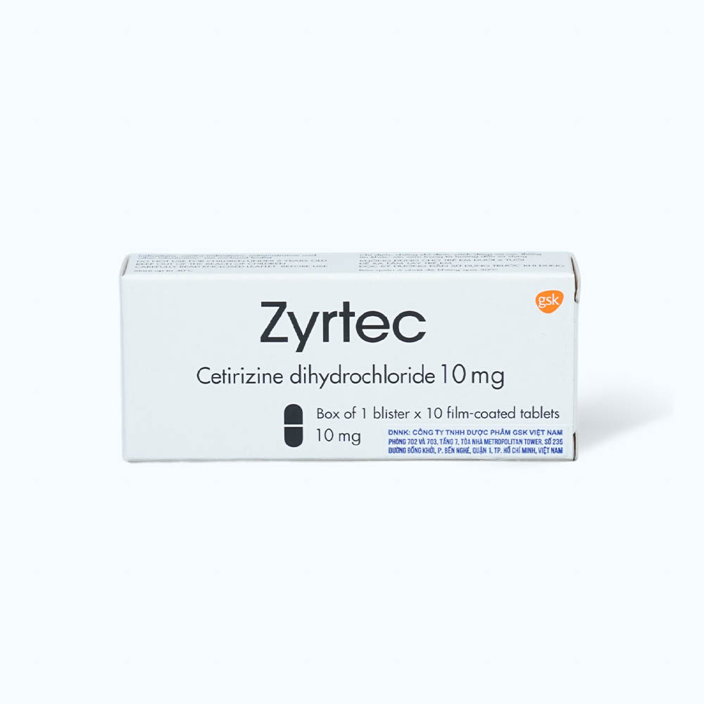 Zyrtec 10mg (Hộp 1 vỉ x 10 viên)