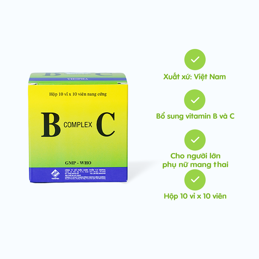 B Complex C Vidipha (10 vỉ x 10 viên)