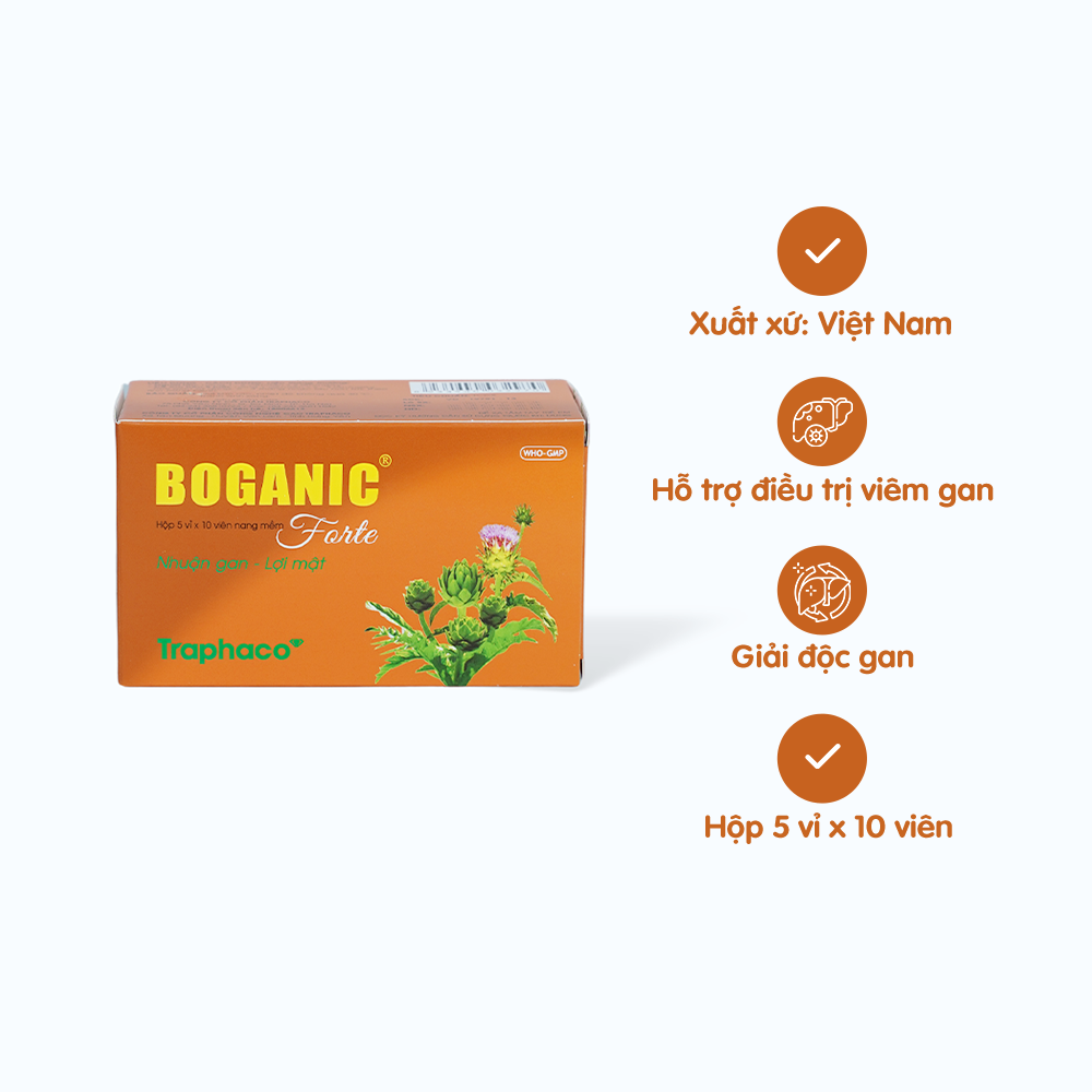Boganic Forte Traphaco (Hộp 5 vỉ x 10 viên)