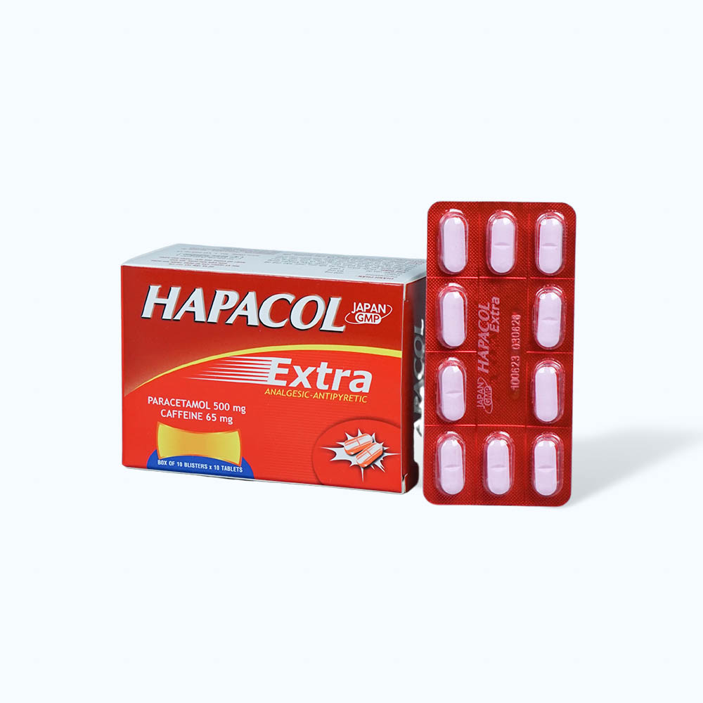 Viên nén Hapacol 500 mg Extra làm giảm đau các cơn đau, hạ sốt (10 vỉ x ...