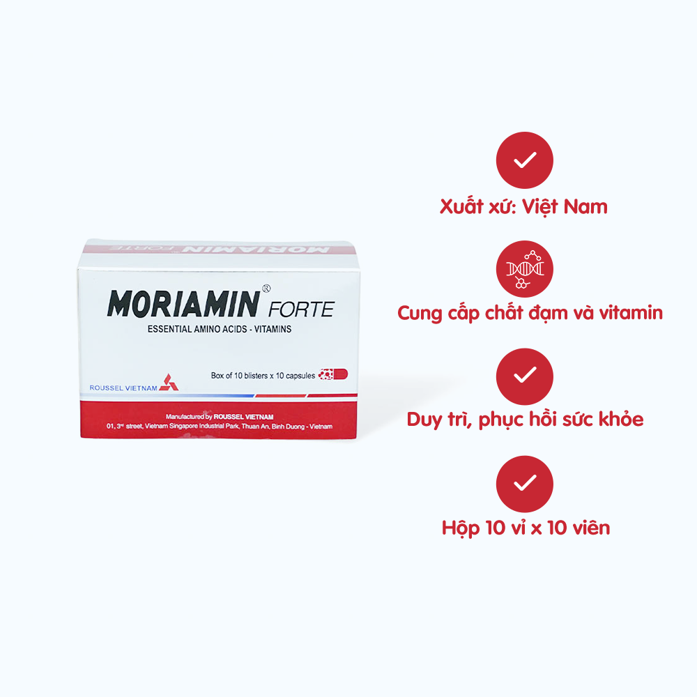 Moriamin Forte (10 vỉ x 10 viên)