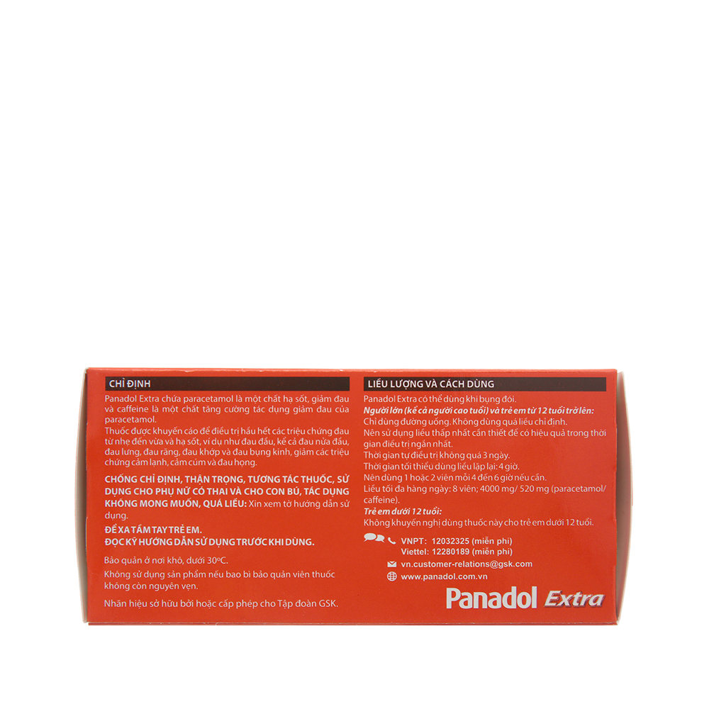 Panadol Extra (15 vỉ x 12 viên)