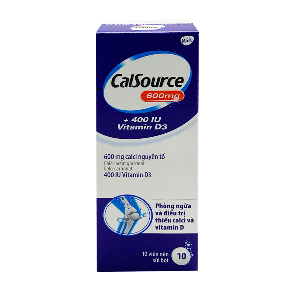 CalSource 600mg + 400 IU Vitamin D3 (Hộp 10 viên)