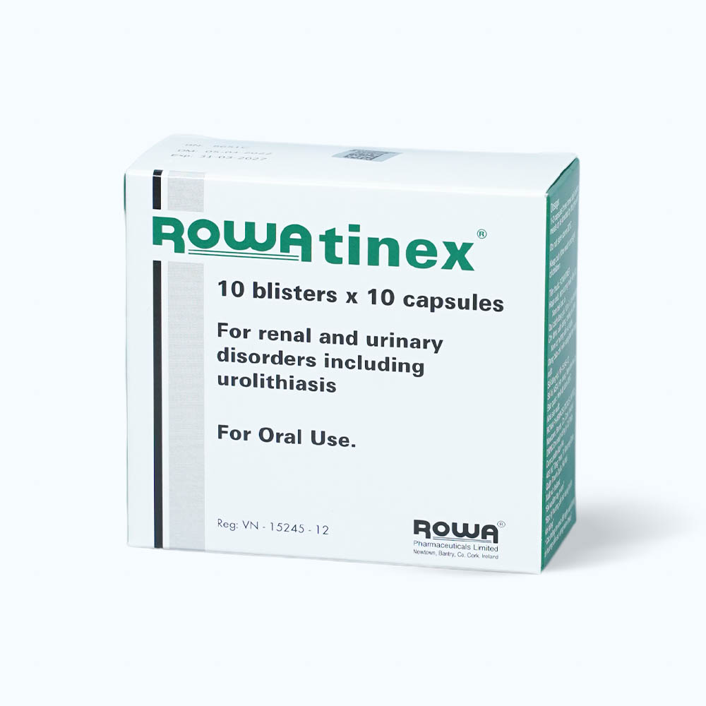 Viên nang Rowatinex điều trị sỏi niệu, sỏi thận (10 vỉ X 10 viên)