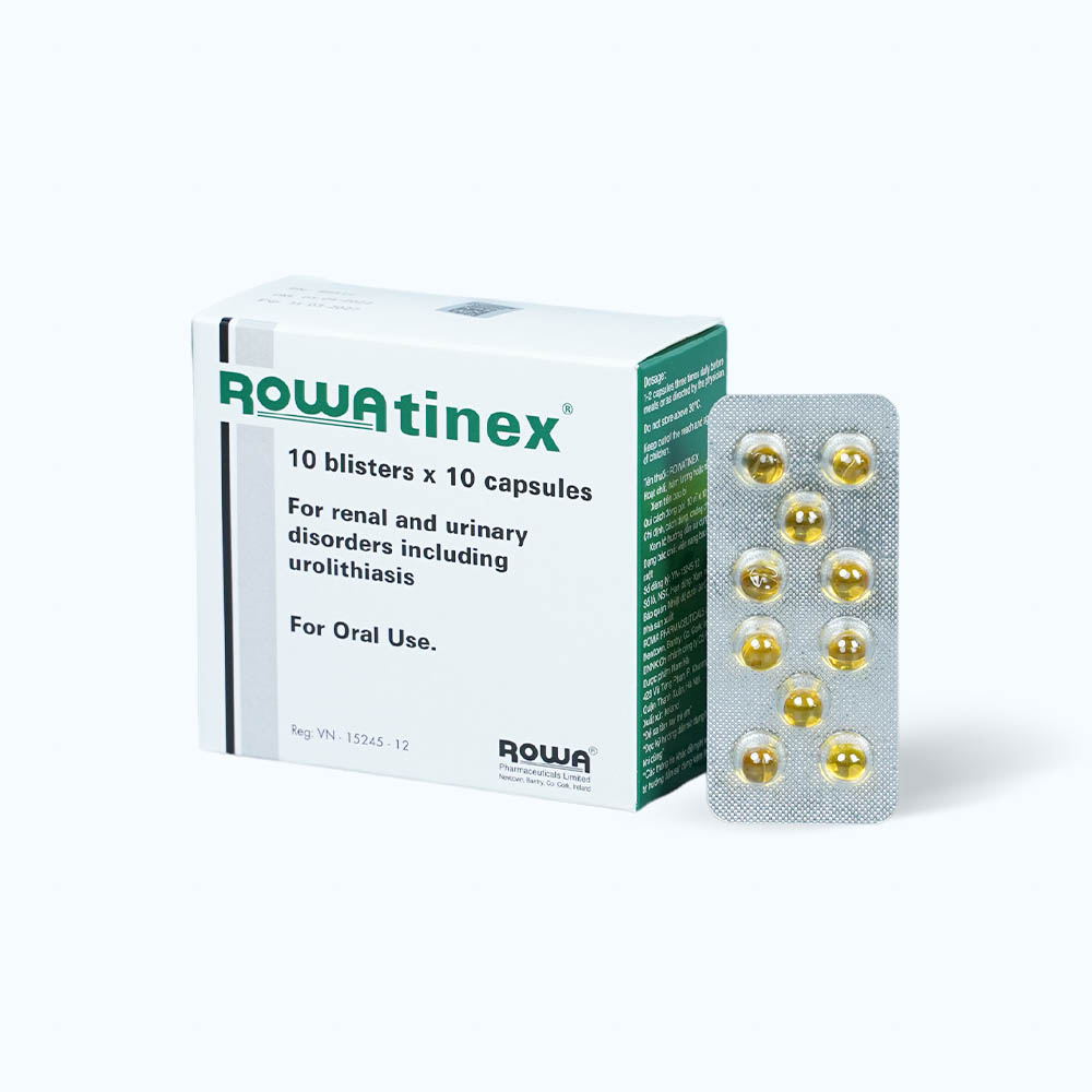 Viên nang Rowatinex điều trị sỏi niệu, sỏi thận (10 vỉ X 10 viên)