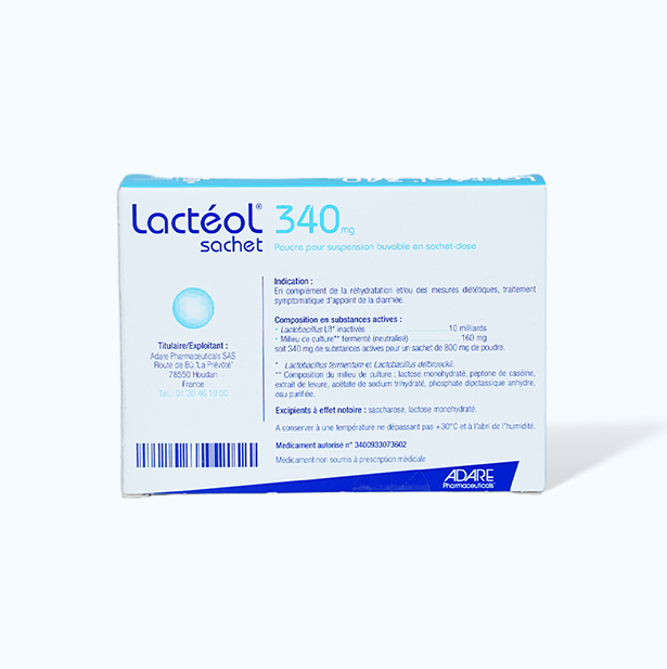 Bột pha hỗn dịch uống Lactéol 340mg điều trị tiêu chảy cho người lớn ...