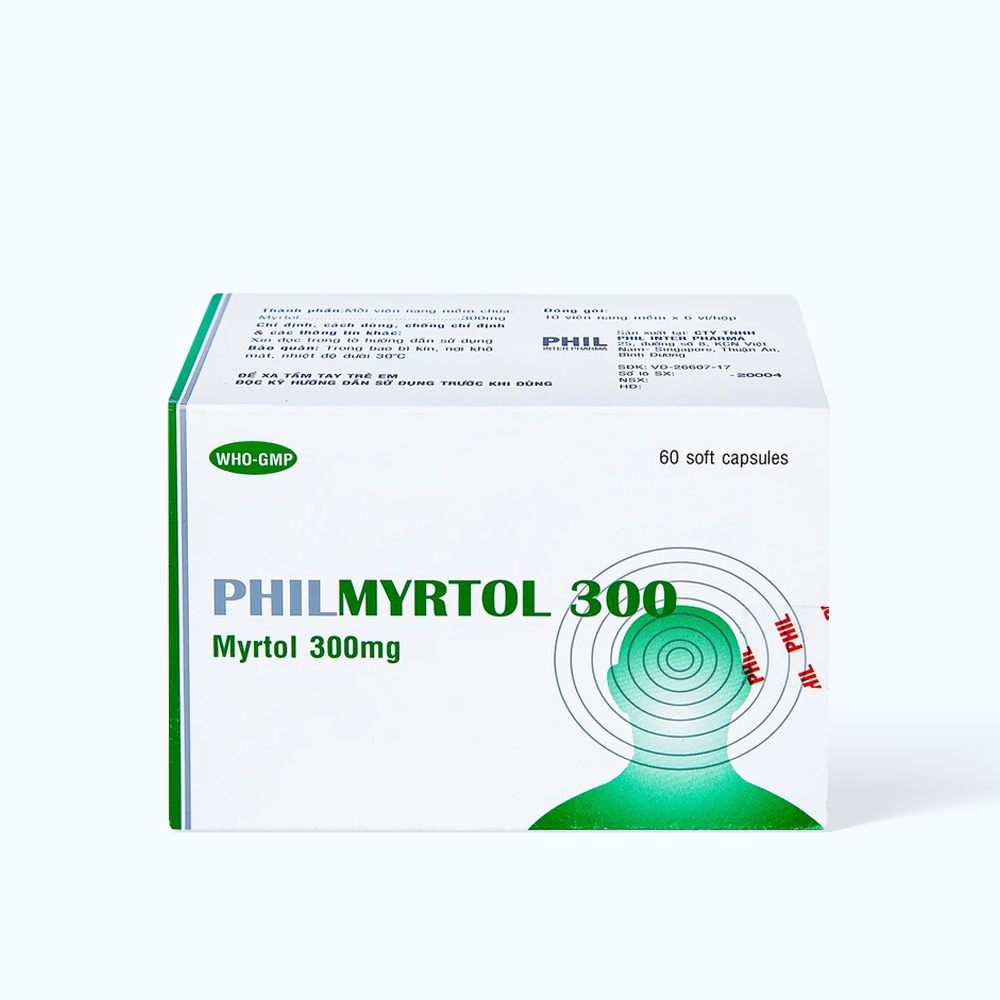Viên nang mềm Myrtol 300mg ức chế miễn dịch (6 vỉ x 10 viên)