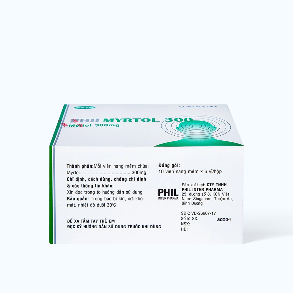 Viên nang mềm Myrtol 300mg ức chế miễn dịch (6 vỉ x 10 viên)