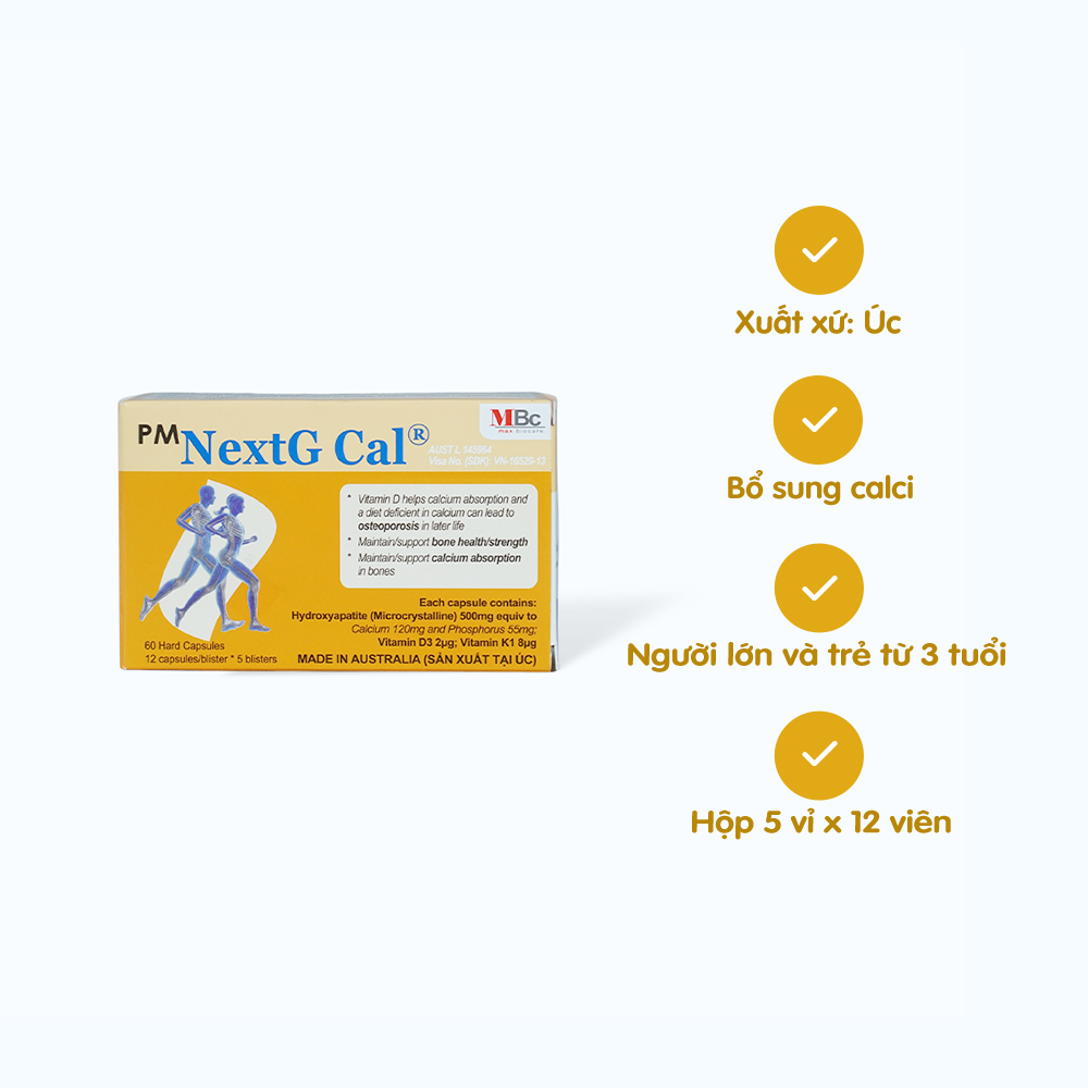 PM NextG Cal (Hộp 5 vỉ x 12 viên)