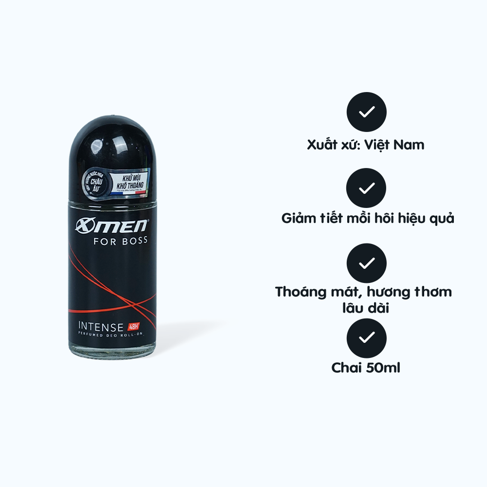 Lăn khử mùi X-Men For Boss Intense (Chai 50ml)