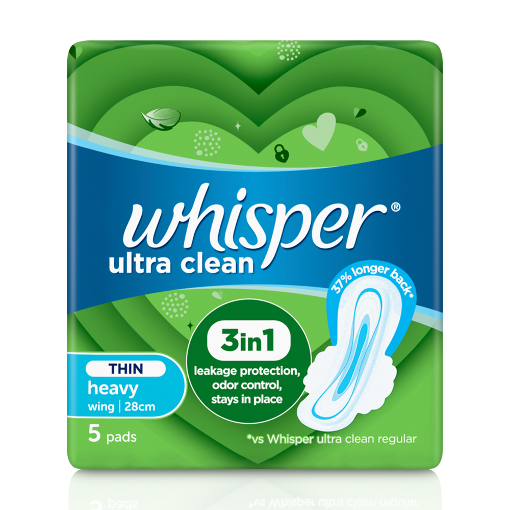 Băng vệ sinh siêu mỏng cánh Whisper Ultra Clean (5 miếng/gói)