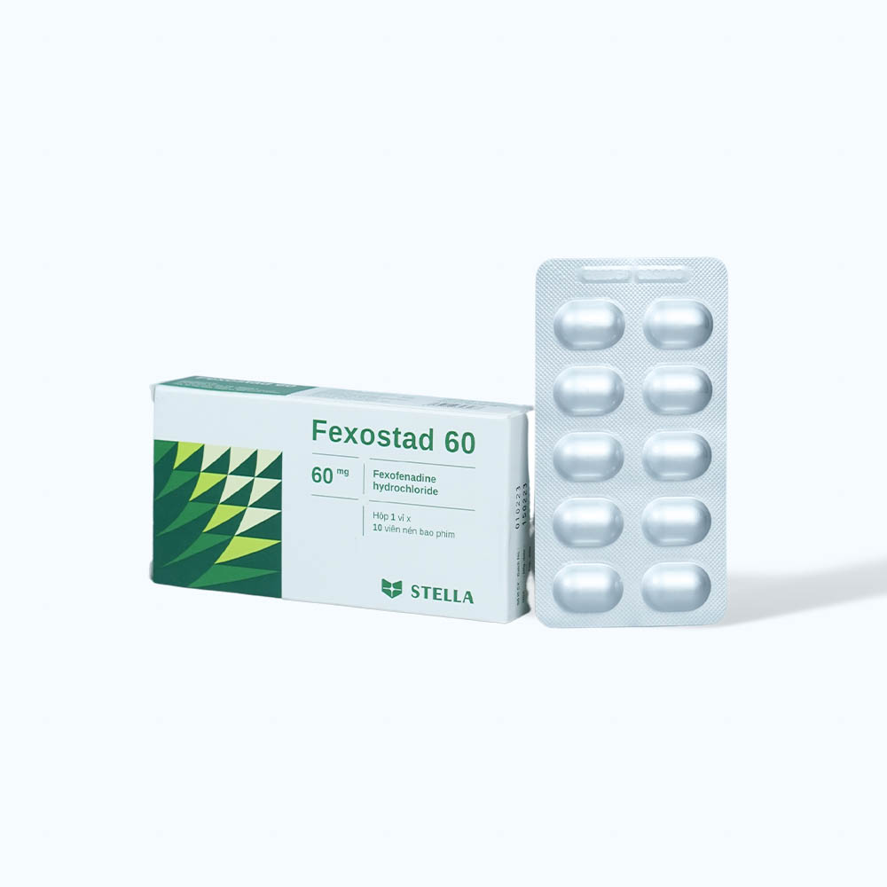 Viên nén bao phim Fexostad Stella 60mg trị viêm mũi dị ứng, mày đay (1 ...