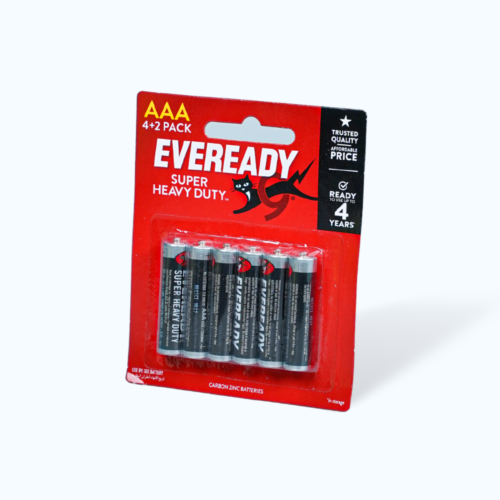 Pin Eveready Super Duty 1212 BP4+2 AAA (Vỉ 6 viên)
