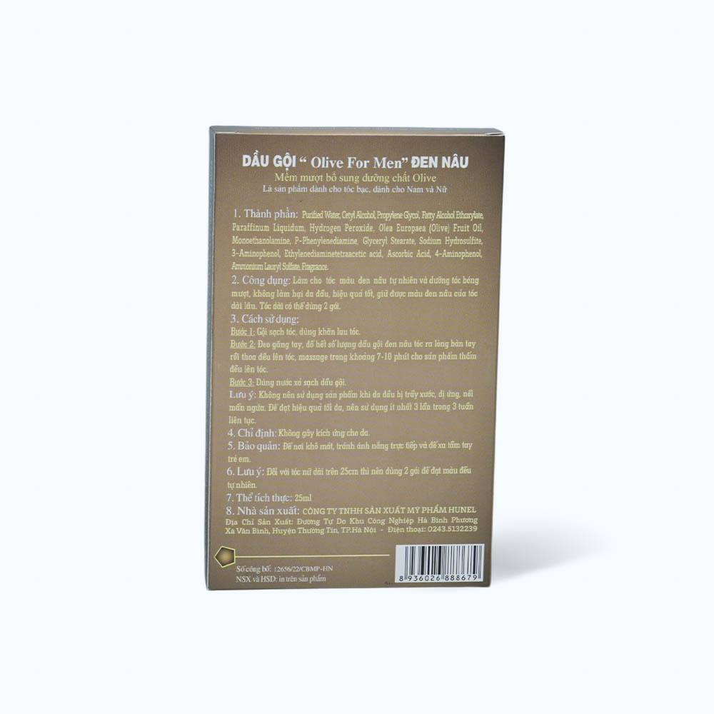 Dầu gội mềm mượt màu đen nâu Olive (25ml)