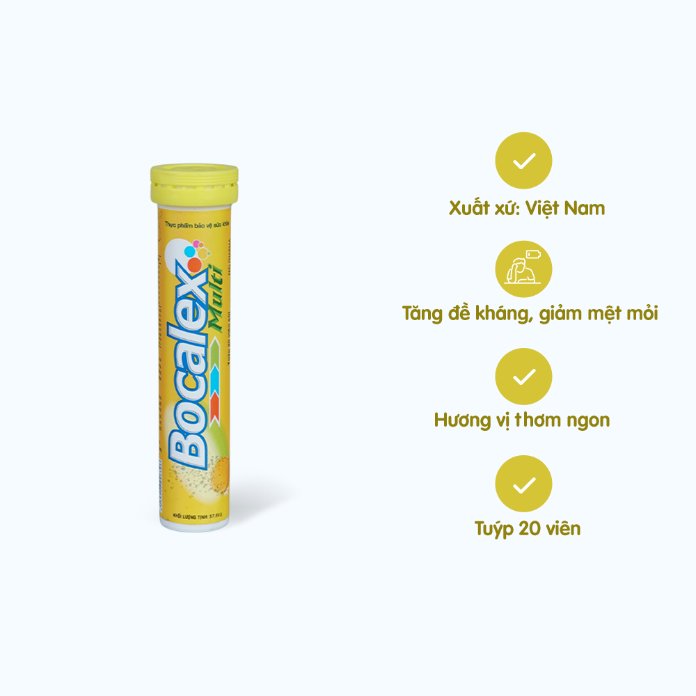 Viên sủi bổ sung vitamin Bocalex Multi (Tuýp 20 viên sủi)